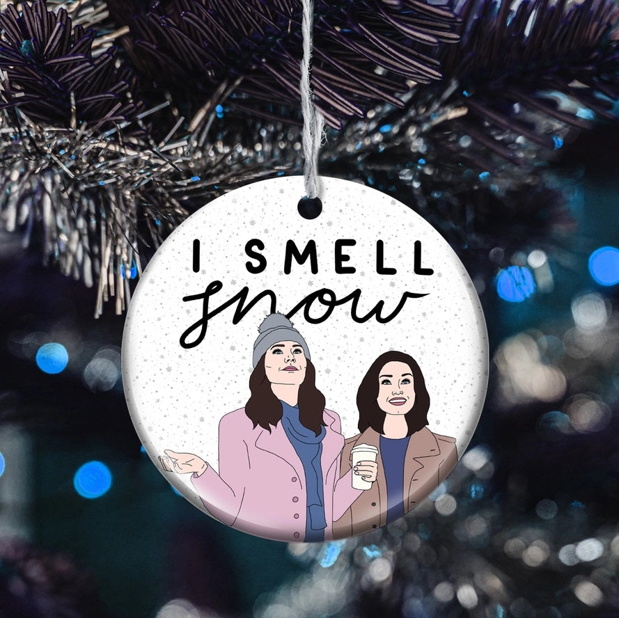Gilmore Girls I Smell Snow Holiday Ornament – www.shoptherocket.com