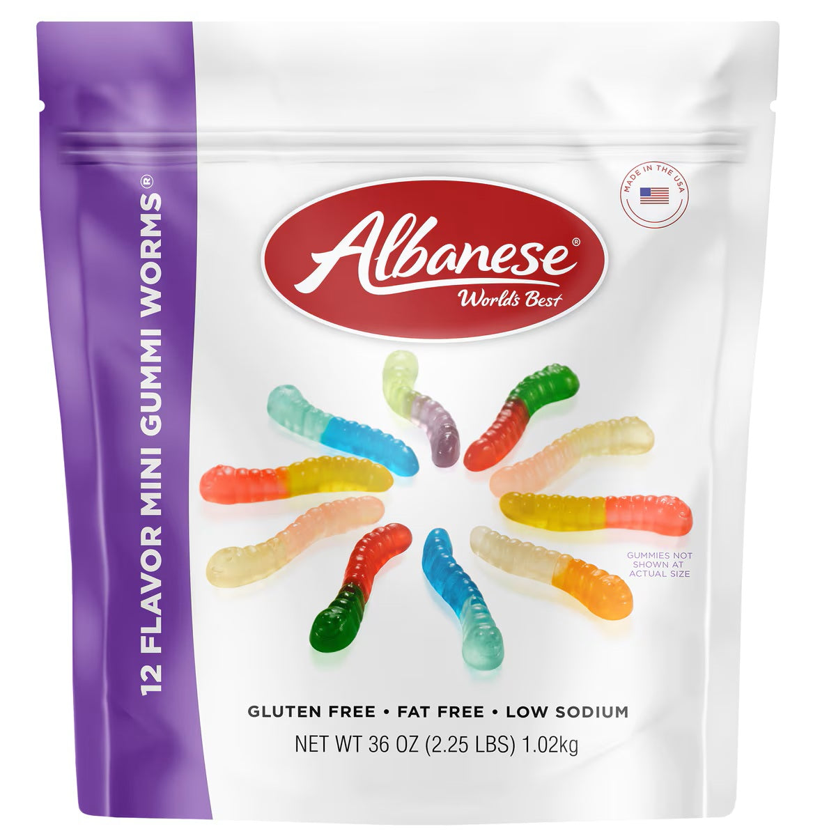 Albanese 12 Flavor Mini Gummi Worms 36 oz – www.shoptherocket.com