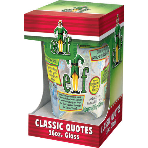Elf Classic Quotes Glass 16 oz – www.shoptherocket.com