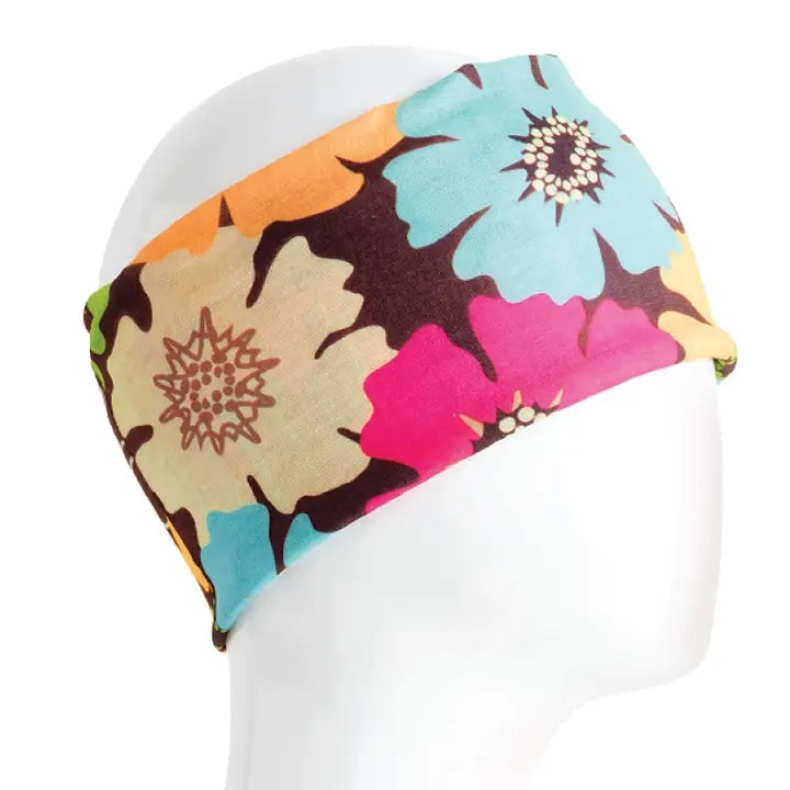 Infinity Brown Colorful Flowers Bandana Full Size – www.shoptherocket.com