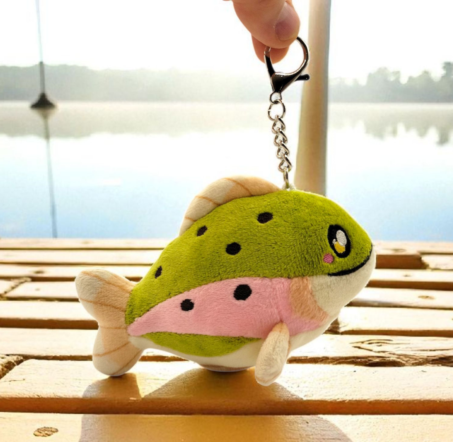 Micro Rainbow Trout Plush Keychain 5" – www.shoptherocket.com