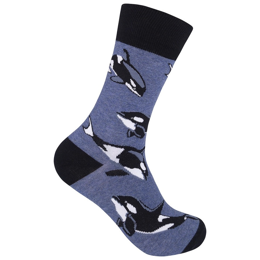 Orcas Killer Whale Socks Blue Gray – www.shoptherocket.com