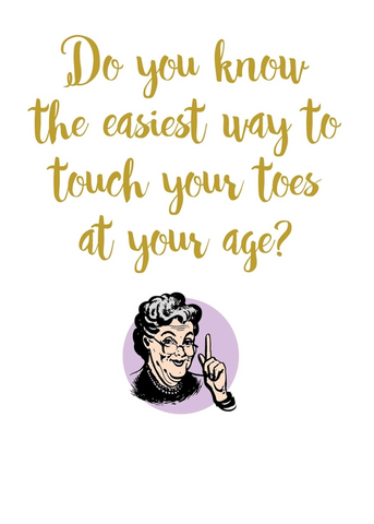 Touch Your Toes Birthday Card – www.shoptherocket.com