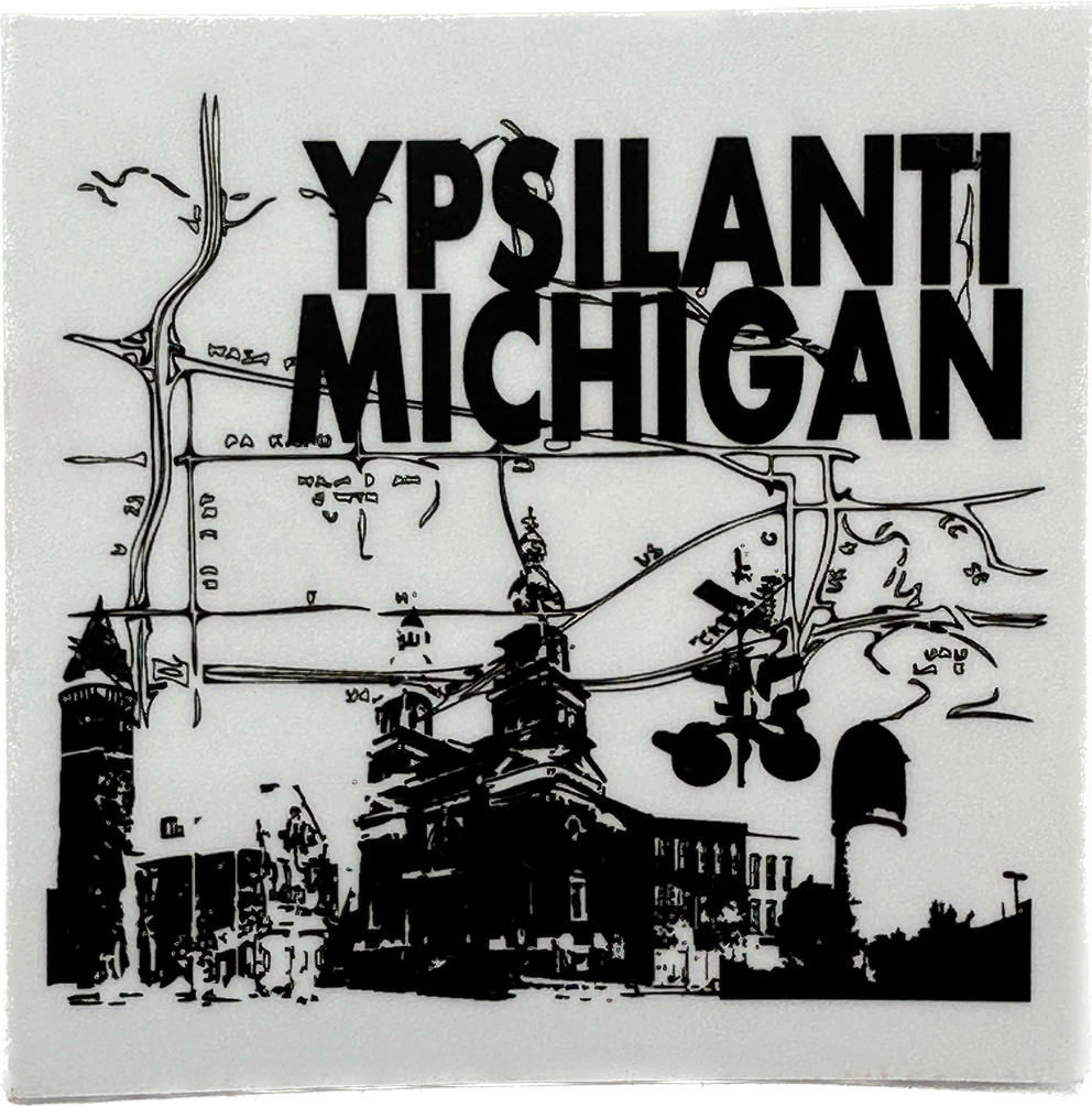 Ypsilanti Michigan Map Vinyl Sticker – www.shoptherocket.com